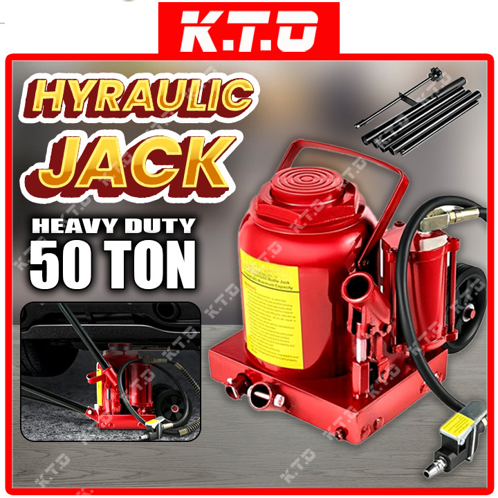 50 Ton Heavy Duty Air Hydraulic Bottle Jack With Hand Pump Lifting ...
