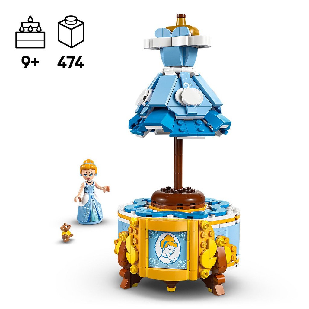 LEGO 43266 Disney Princess Cinderella’s Dress Building Toy Set (474 ...