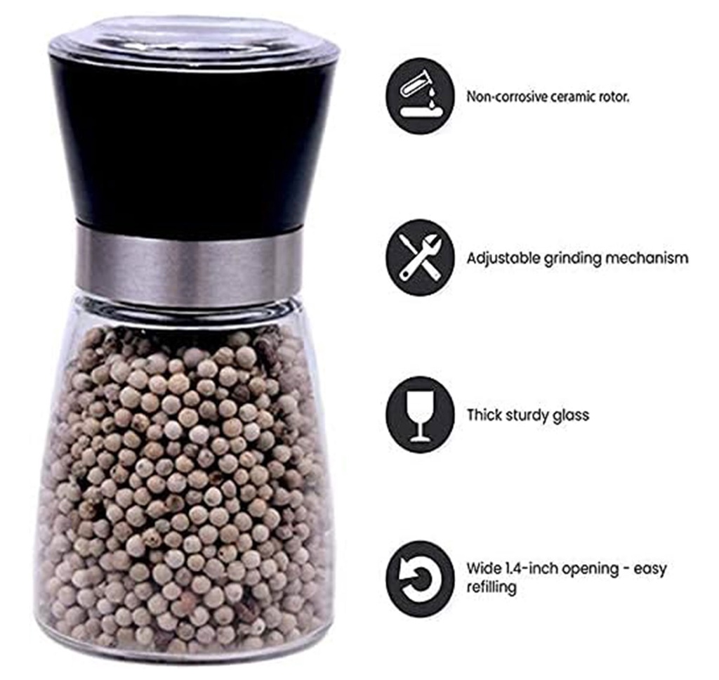 Manual Pepper Grinder Bottle Condiment Bottle Grinder Black Pepper ...