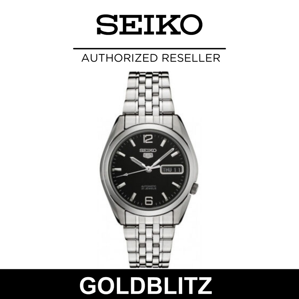 Seiko SNK393K1 Automatic See-thru Back Black Dial Silver-Tone Stainless ...