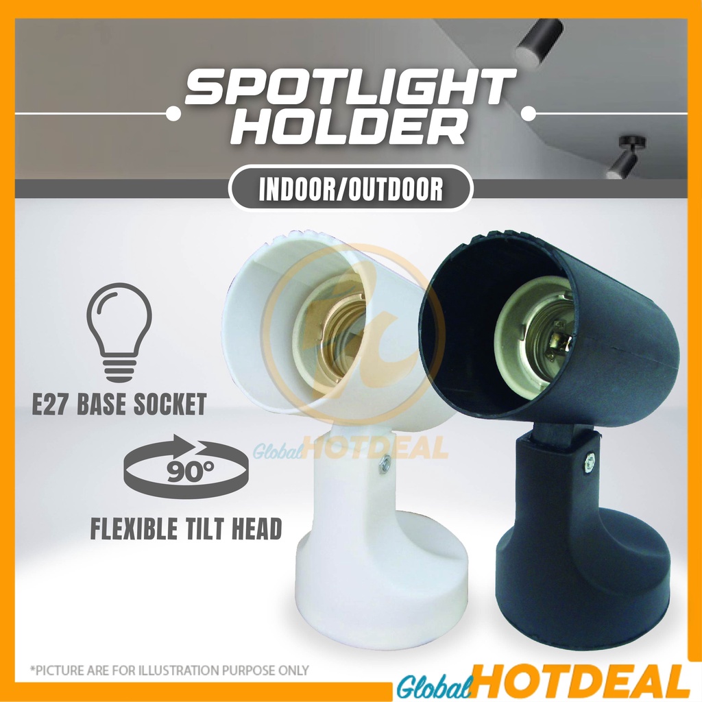 Spotlight Holder Indoor / Outdoor E27 Base Socket Easy Installation ...