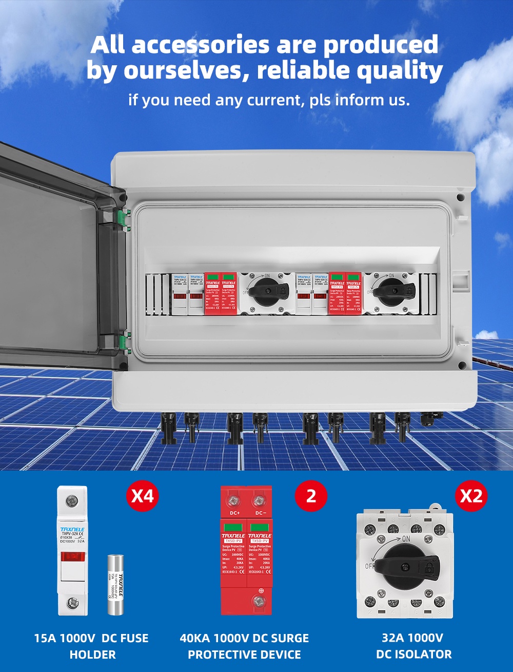 Solar photovoltaic PV Combiner Box 2 input 2 out 2 String Surge ...