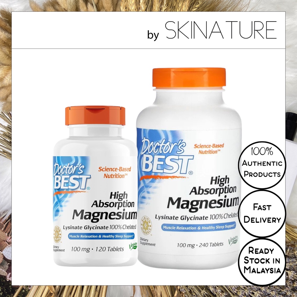 Doctor's Best High Adsorption MagNesium Lysinate Glycinate 100% ...