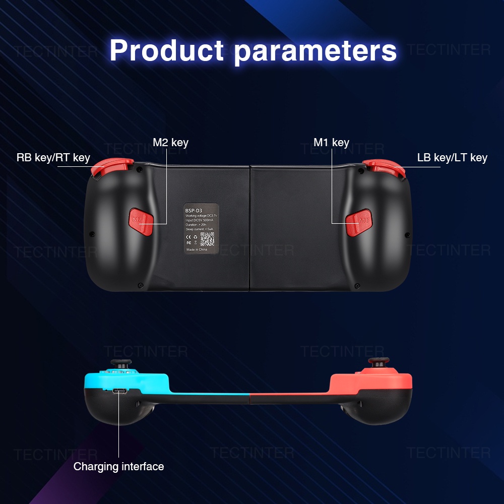 D3 Smartphone Game Controller Wireless Bluetooth Controller For Android IOS Retractable Gamepad ...