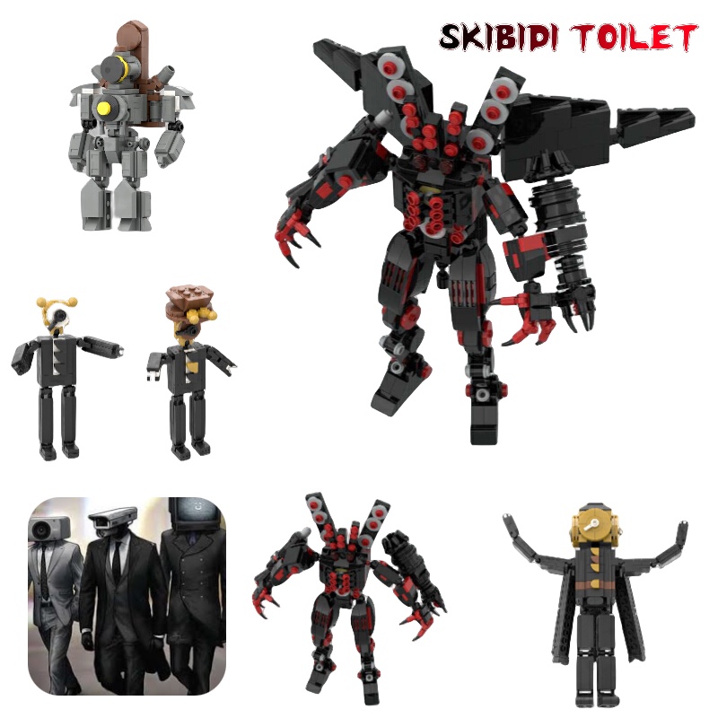 Moc Toilet Skibidi Clock Man Vs Surveillance Man Building Brick Toy Abs ...