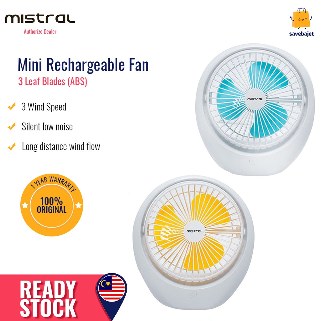 Mistral Mini Rechargeable Fan MRF65 | Shopee Malaysia