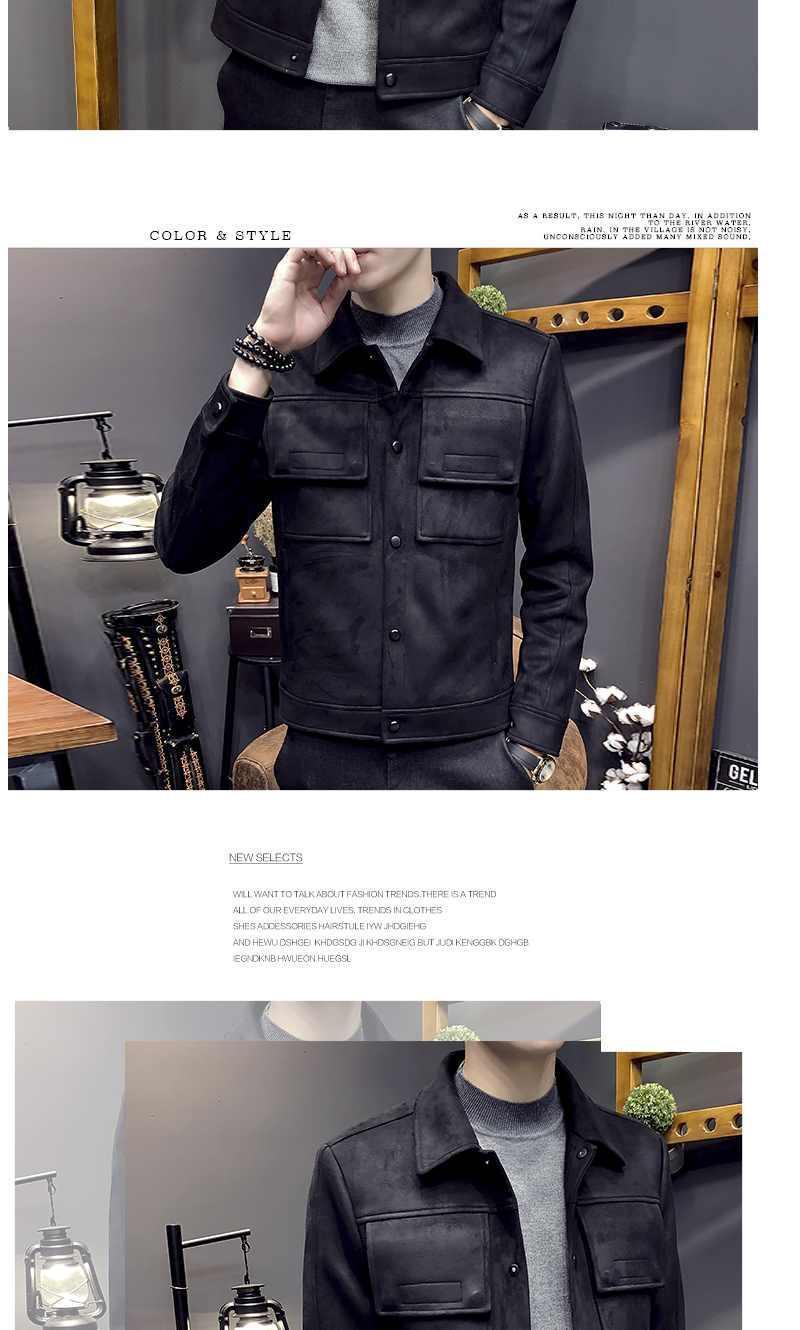 Autumn Winter New Style Suede Jacket Trendy Korean Version Men's Slim ...
