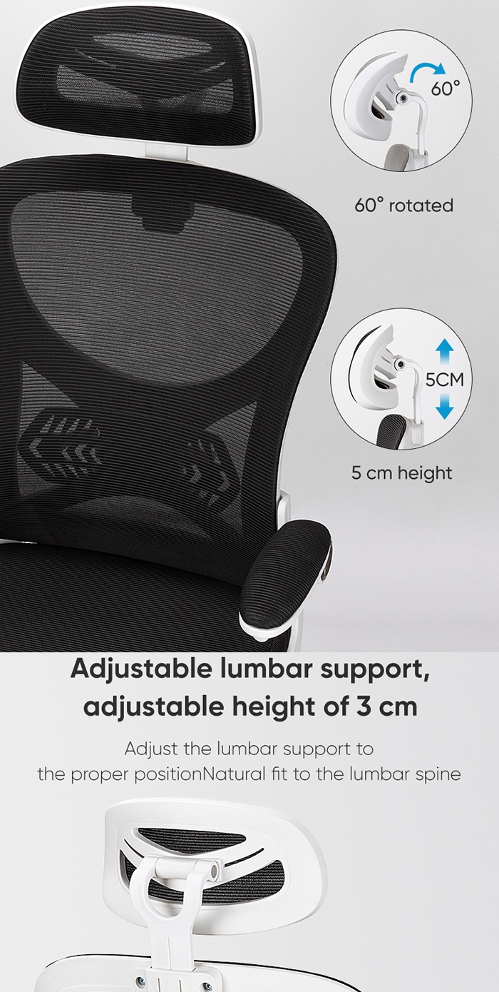 Deli Office Chair Ergonomic Chair Mesh Work Chair With Armrests ...