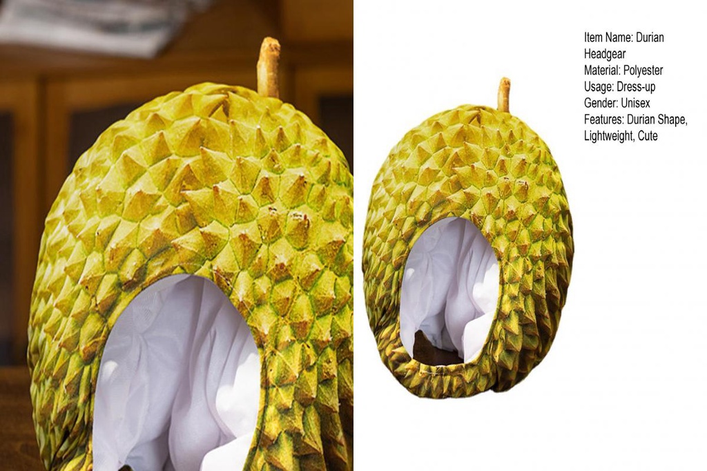 SGW_ Fruit Headgear Simulation Durian Hat Cute Funny Cross-dressing ...