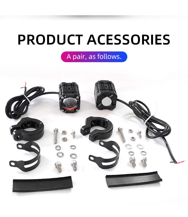 1 Pair Motorcycle LED Lights High/Low White Yellow Red DRL + Strobe ...