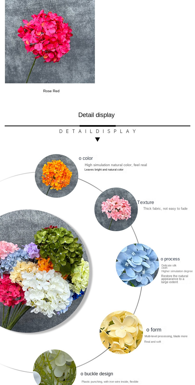 Wholesale Hydrangea Single Hydrangea Artificial Flower Wedding Lollipop ...