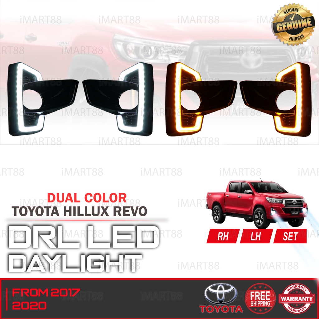 TOYOTA HILUX REVO ROCCO 2017 - 2020 LED White DRL Yellow Auto | Shopee ...