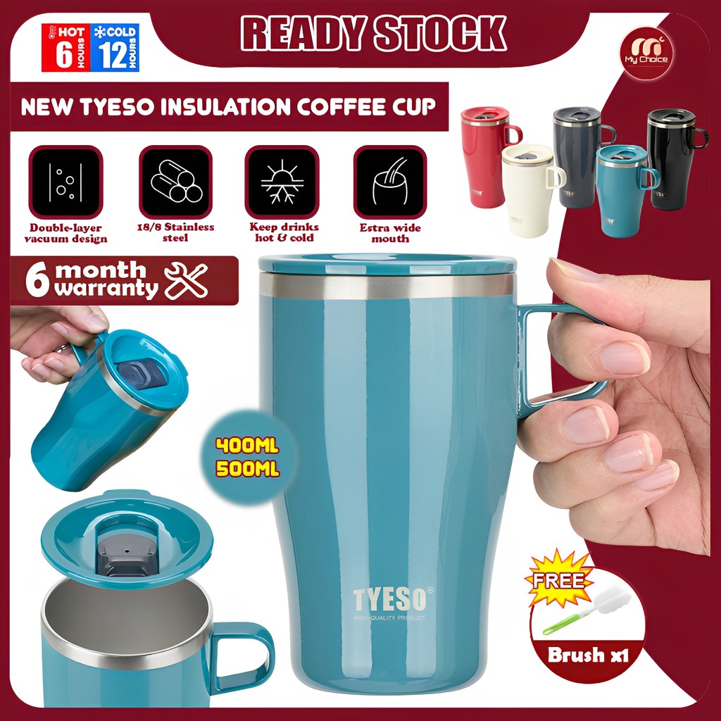TYESO TS-8878/TS-8879 Insulated Thermal Coffee Cup Hot And Cold 304 SUS Water Cup (400ml/500ml ...