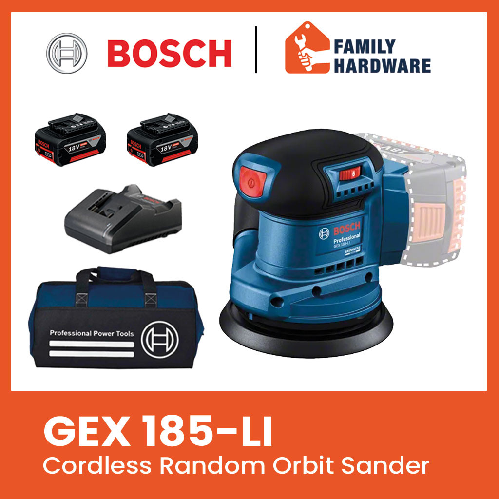 BOSCH GEX 185-LI Cordless Professional Random Orbit Sander GEX 185 GEX185 Brushless Motor With ...