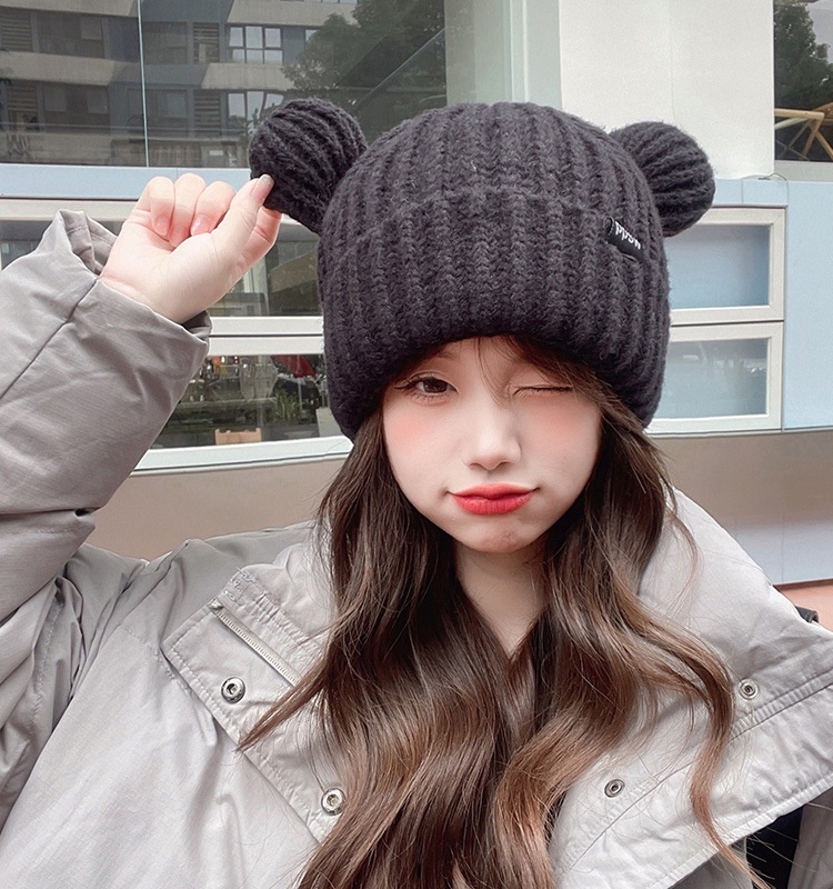 Korean Sweet Cute Bear Plush Beanie Hat/ Women Autumn Winter Warm ...