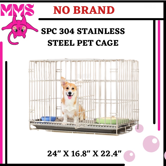SPC 304 Stainless Steel Dog Cage # Pet Cage For small & Medium Breed ...