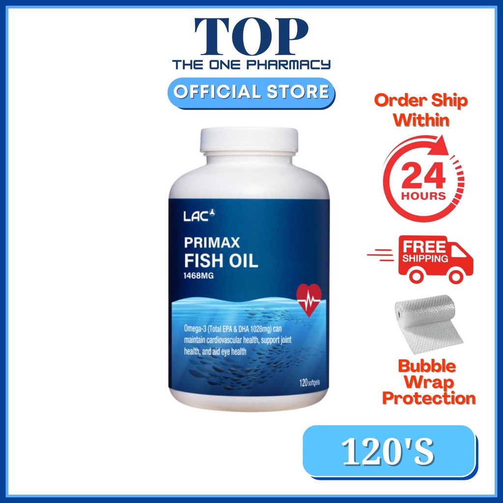 LAC Primax Fish Oil 1468mg - (120 Softgels) | Shopee Malaysia