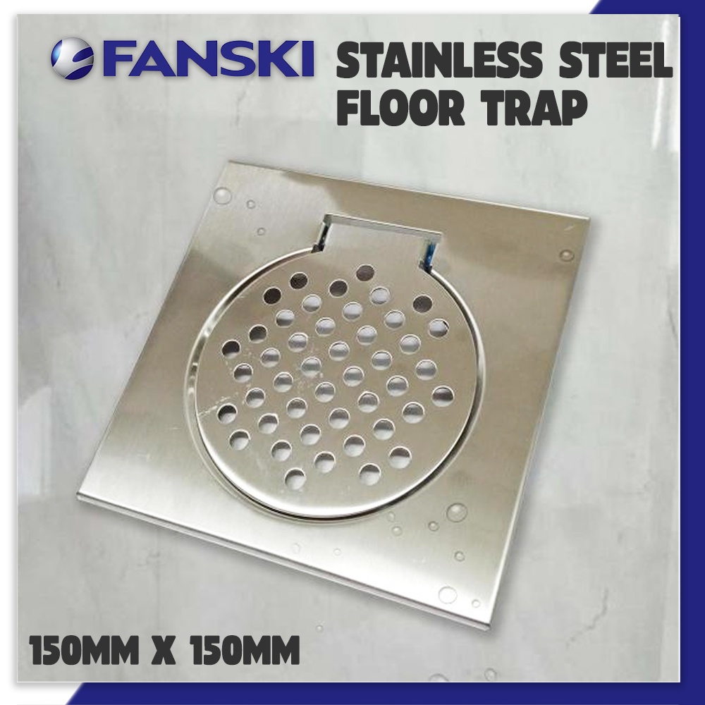 CP-500 15cm x 15cm Stainless Steel Floor Trap Cover Drain Floor ...