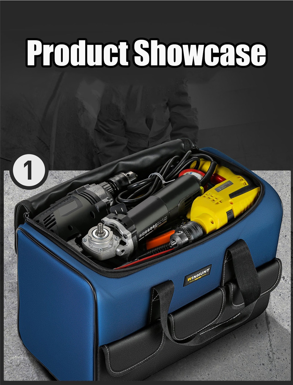 Winhunt Square Tool Bag Waterproof Multi Pockets Tool Organizer Tool Pouch For Electrician Tools ...