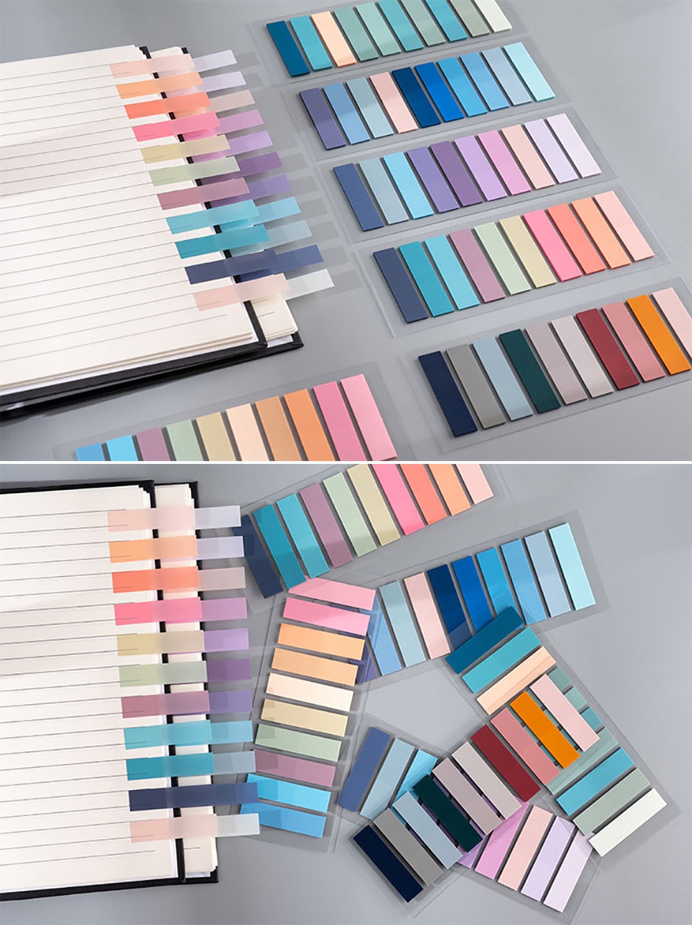 200 Sheets Colorful Transparent Index Sticker Classification Label ...