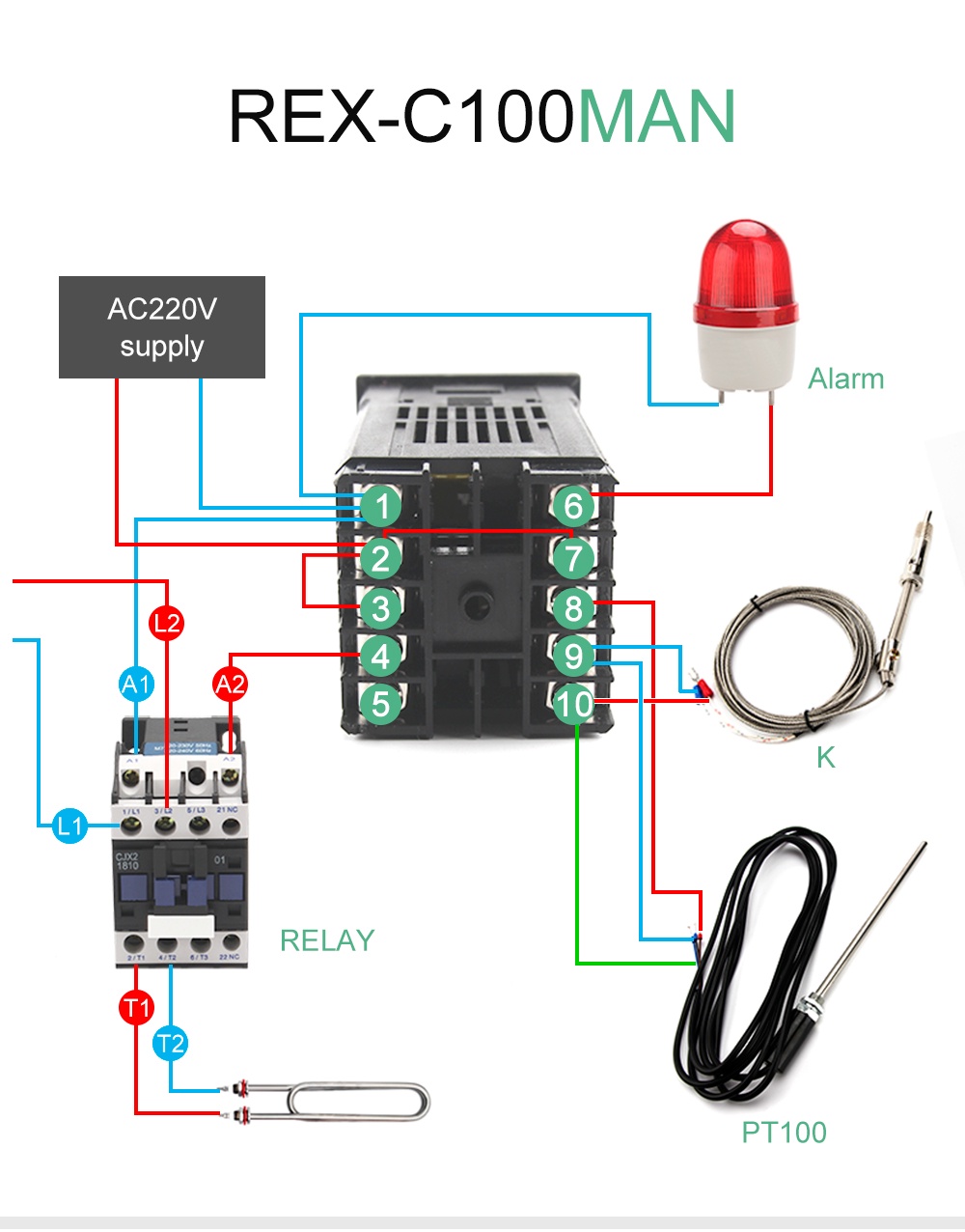 TAXNELE PID Digital temperature controller REX C100 C400 C700 C900 Thermostat SSR Relay output ...