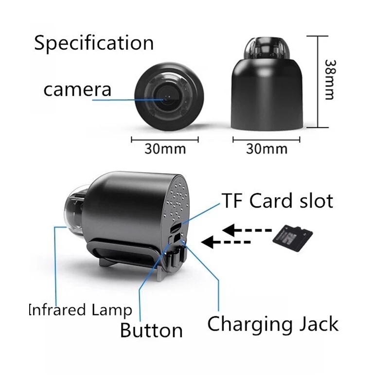 Wireless Surveillance IP Camera Mini WiFi Spy 1080P HD Home Night ...