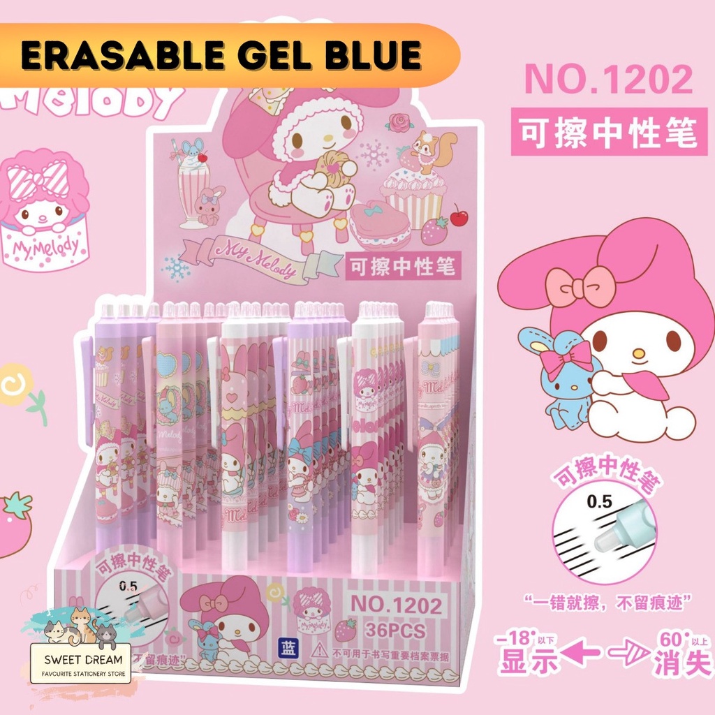 🔥CLEARANCE🔥1 PCS SANRIO My Melody NO 1202 Touch ERASABLE Ball Gel Press ...