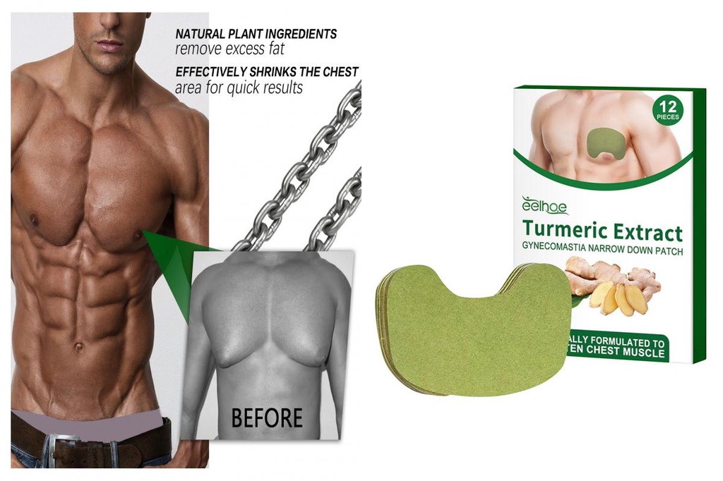 Transdermal Technology for Gynecomastia Men Chest Care Patches 12pcs ...
