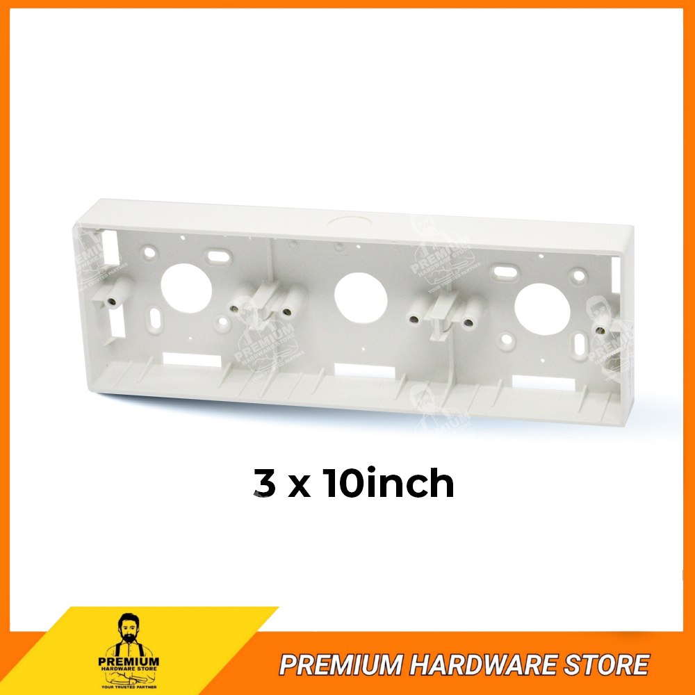 3 Gang Socket Back Box 3″ x 10″ White Triple Nut Box Surface Type Nut ...
