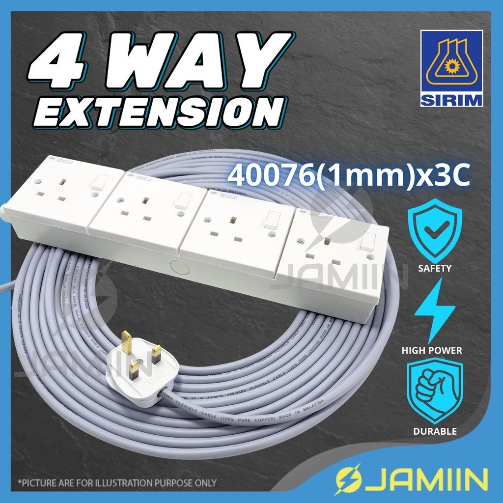 SIRIM 4WAY Bakelite Portable Extension Socket Outlet Extension Plug w ...