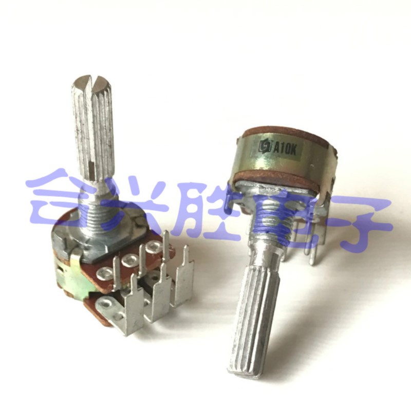 1PCS 16 Type Rotary Potentiometer Double A10K Upper Bent Foot Power ...