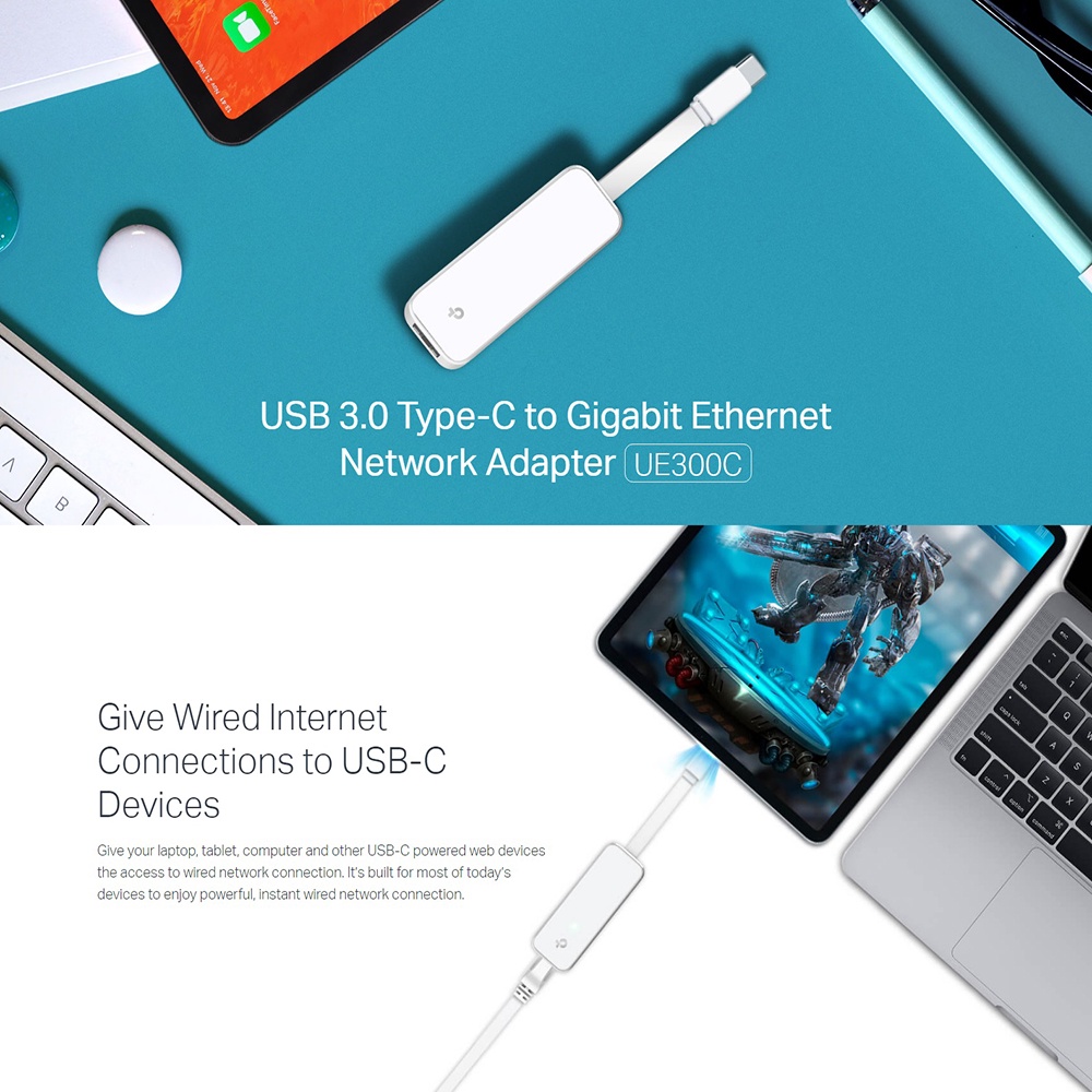 TP-Link UE300 UE300C UE330 USB 3.0 Type-C to RJ45 2in1 Gigabit Ethernet ...