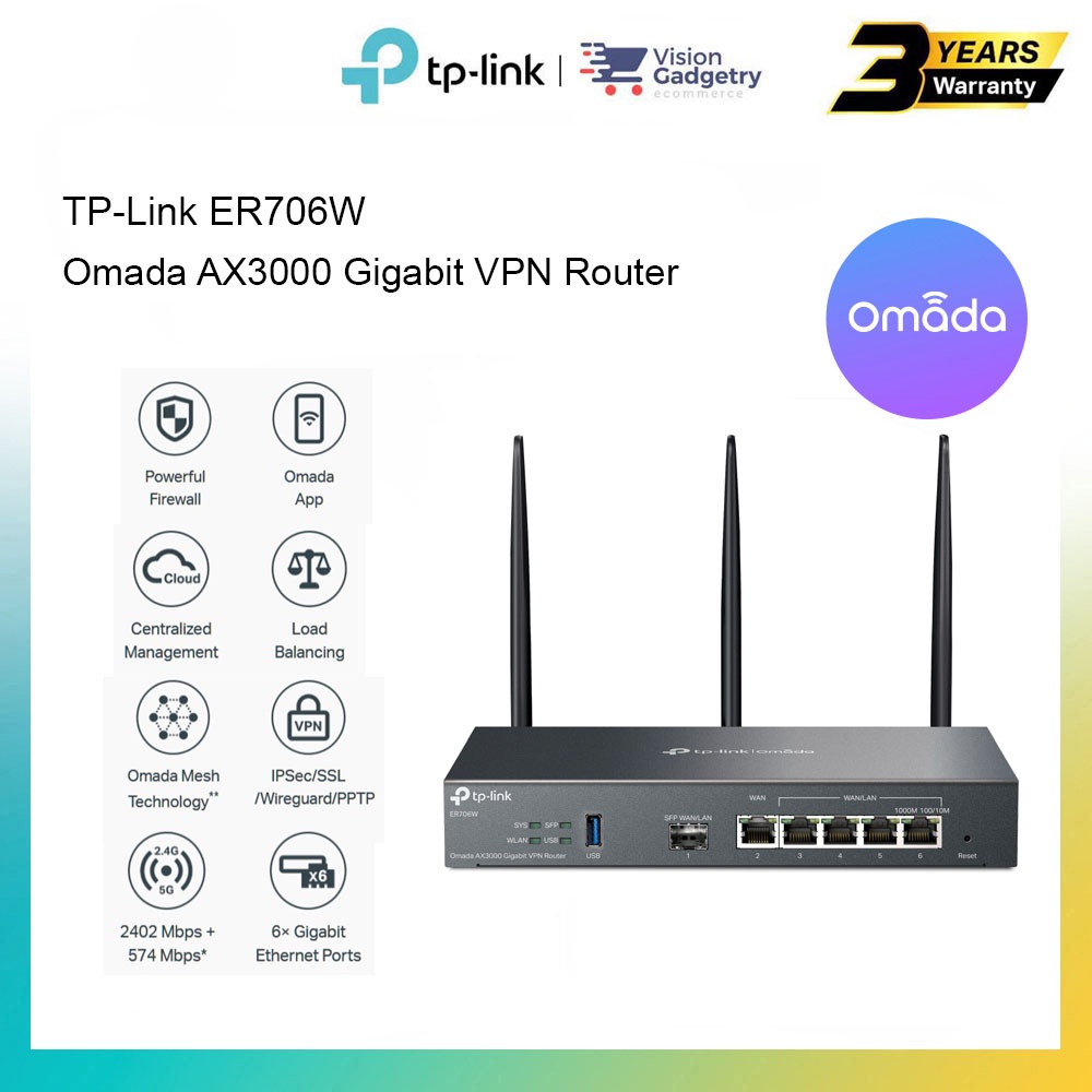 TP-Link TL-ER706W Omada AX3000 Gigabit VPN Router | Shopee Malaysia TP-Link TL-ER706W Omada AX3000 Gigabit VPN Router | Shopee Malaysia