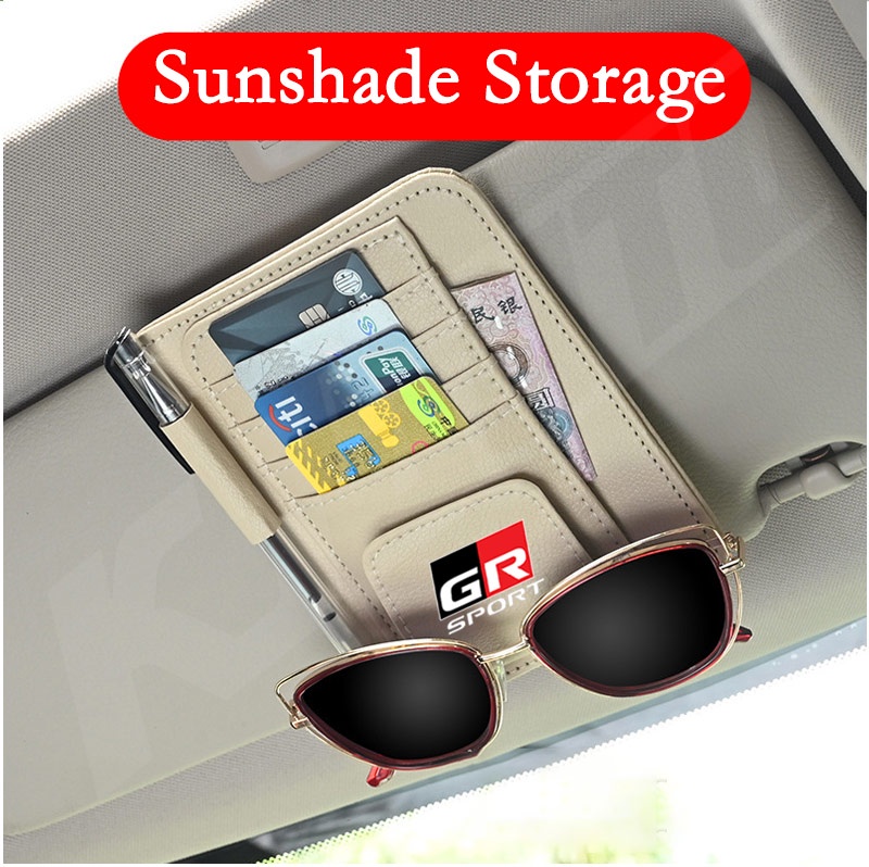 Toyota GR Sport Gazoo Racing Leather Car Sun Visor Card Pen Holder ...