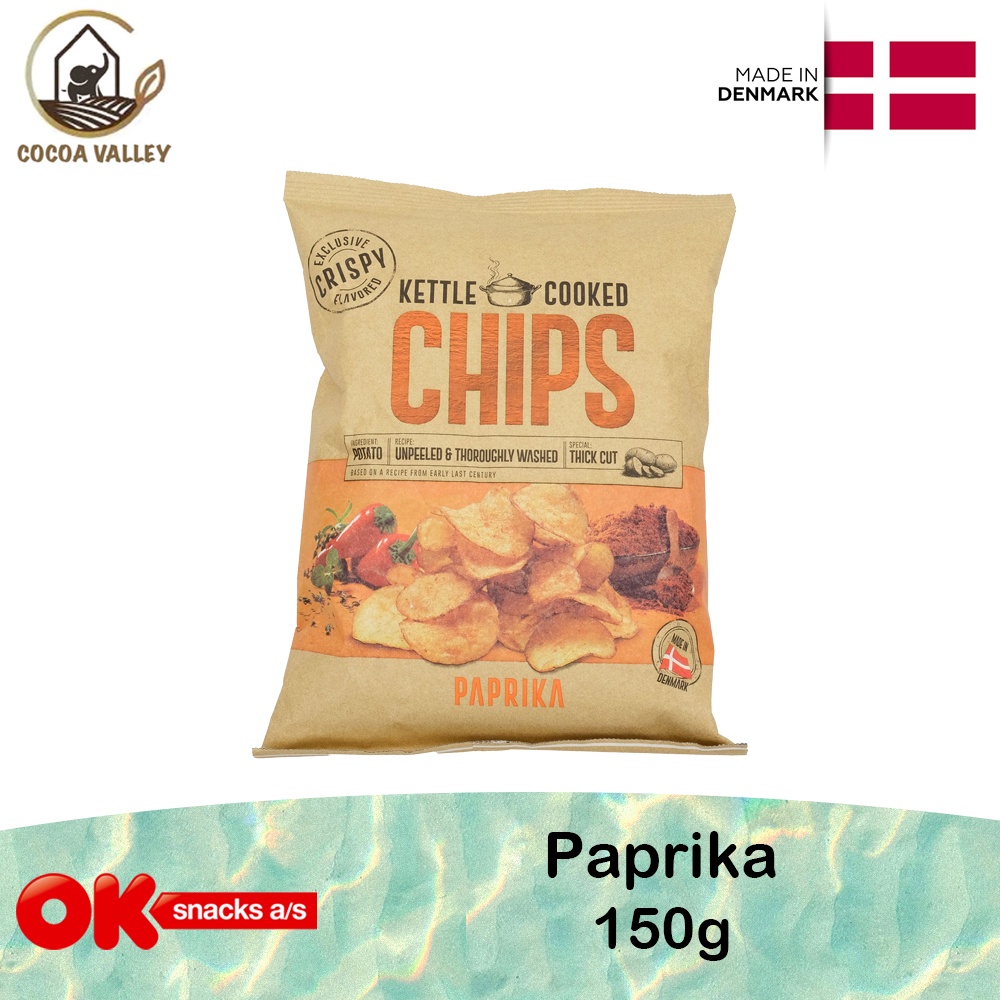 Kettle Cooked Chips Paprika 150g (Made in Denmark)(BB:08/24) | Shopee ...