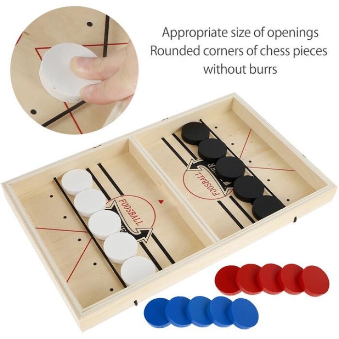 Wooden Sling Puck Board Game Bouncing Hockey Fast Sling Puck Super ...