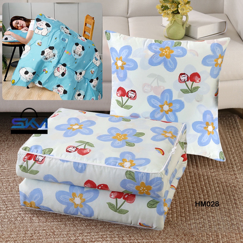 SKM (40x40cm) Dual-Use Folding Pillow Quilt Comforter HM028 Bantal ...