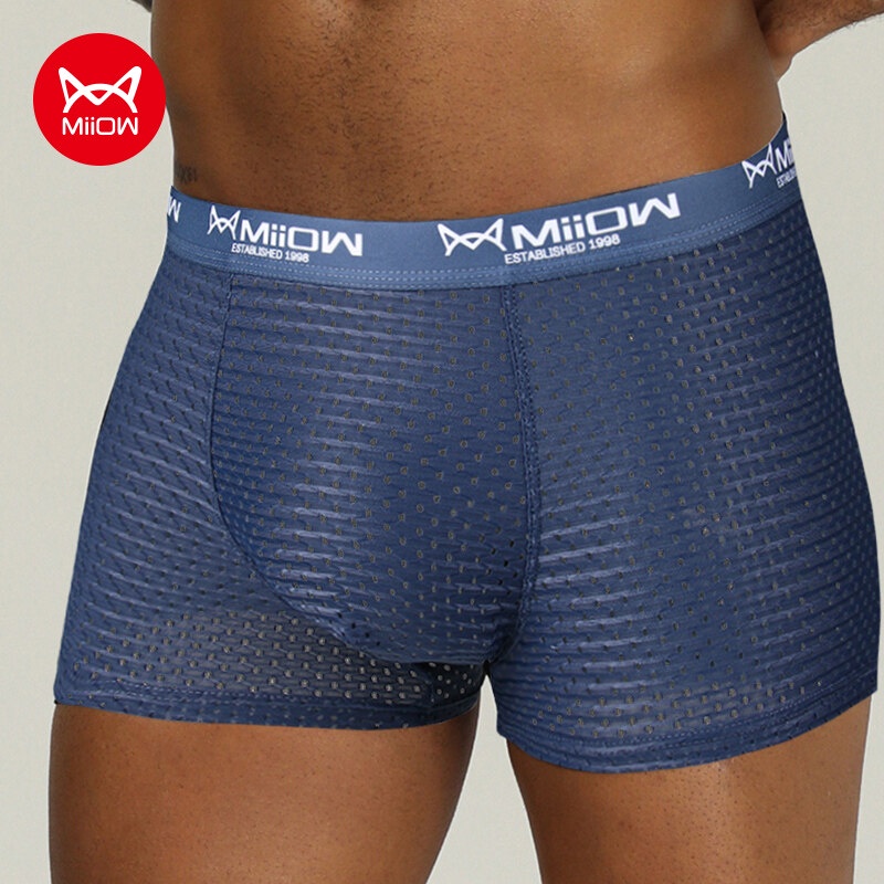 MiiOW 1Pcs Fashion Nylon Sexy Men's Panties Boxers Underpants Soft Man Underwear Boxer Men ...