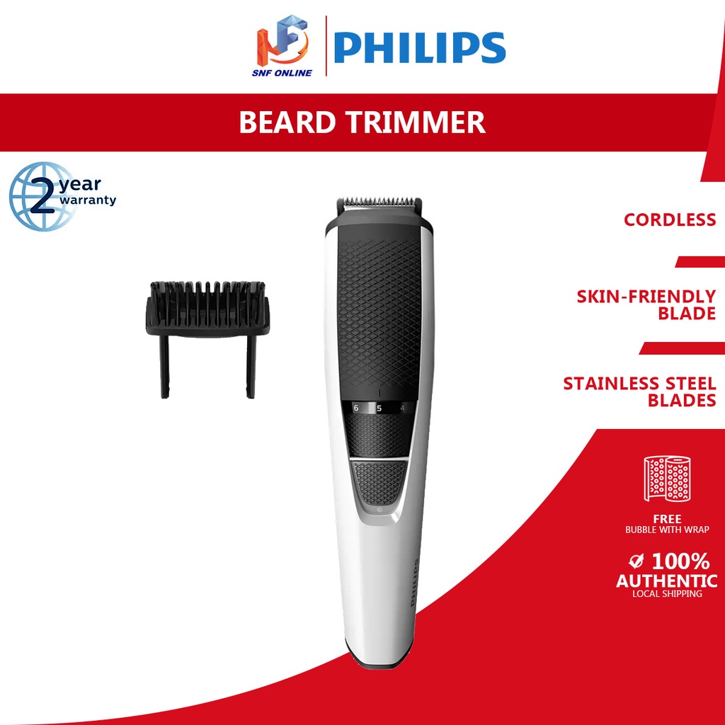 Philips Beard Trimmer 3000 Series Rechargeable BT3206/14 | Shopee Malaysia
