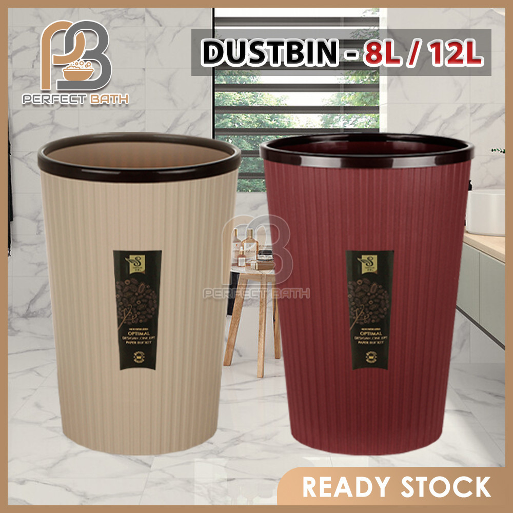 [8L/12L] Perfect Bath Trash Can Dustbin Garbage Bin Plastic Tong Sampah Bilik Tandas Home/Toilet ...