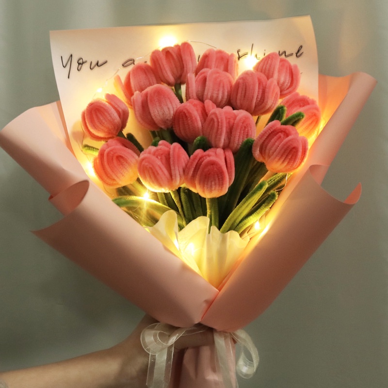 10/100Pcs DIY Handmade Twisting Stick Plush / Handicraft Bouquets Pole ...