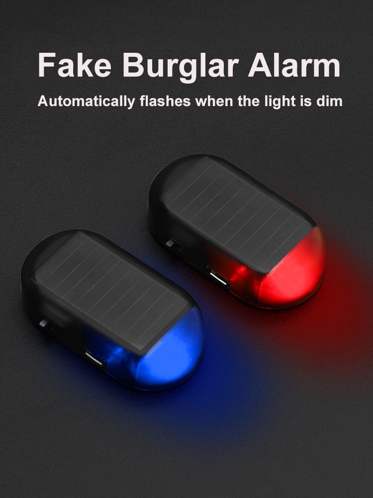 Universal Car Fake Security Light Solar Powered Simulated Dummy Alarm ...