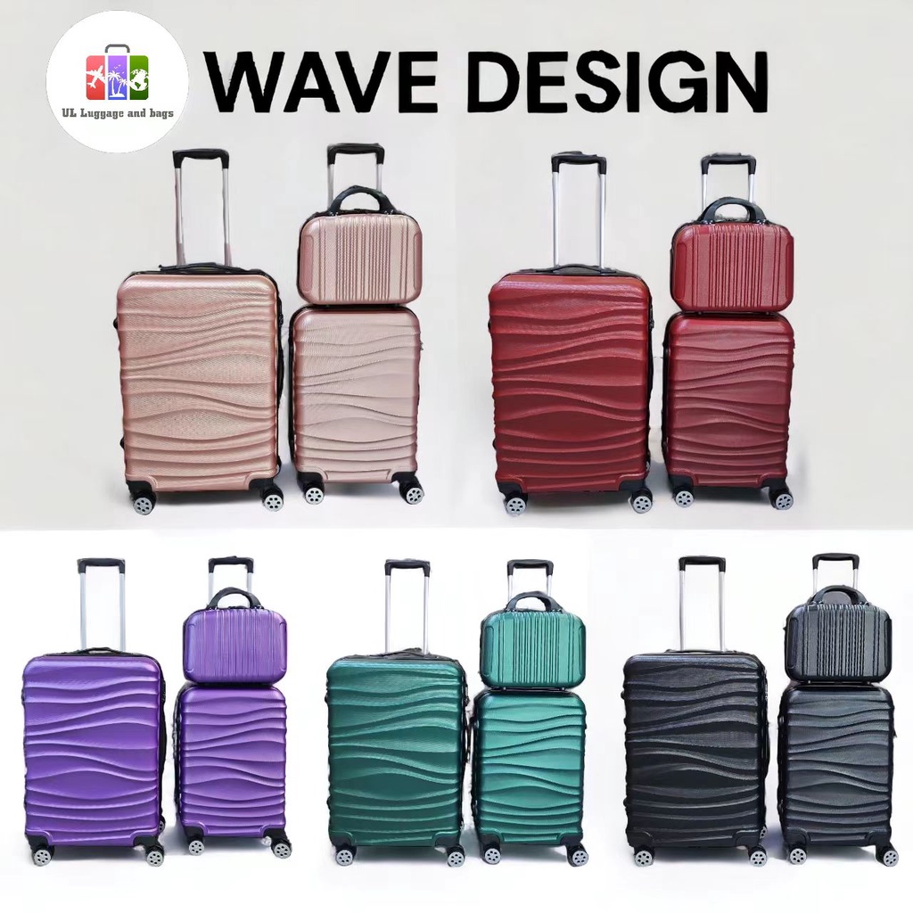 WAVE ABS quality travel luggage 3in1 or 2in1 24inch 20inch 12inch beg ...