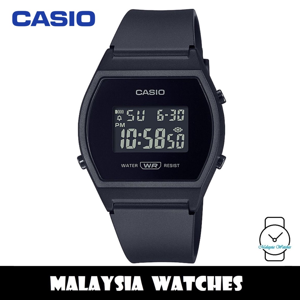 (100% Original) Casio LW-204-1B Quartz Digital Black Resin Strap Women ...