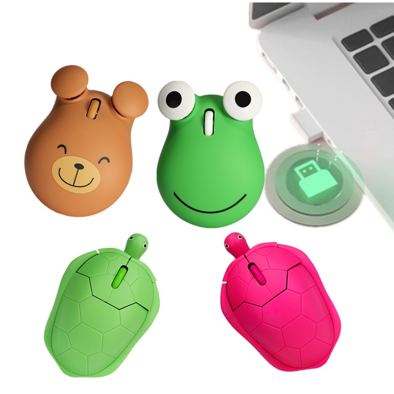 Wireless Optical Mouse 2.4Ghz Cute Cartoon Animal Frog Turtle Bear ...