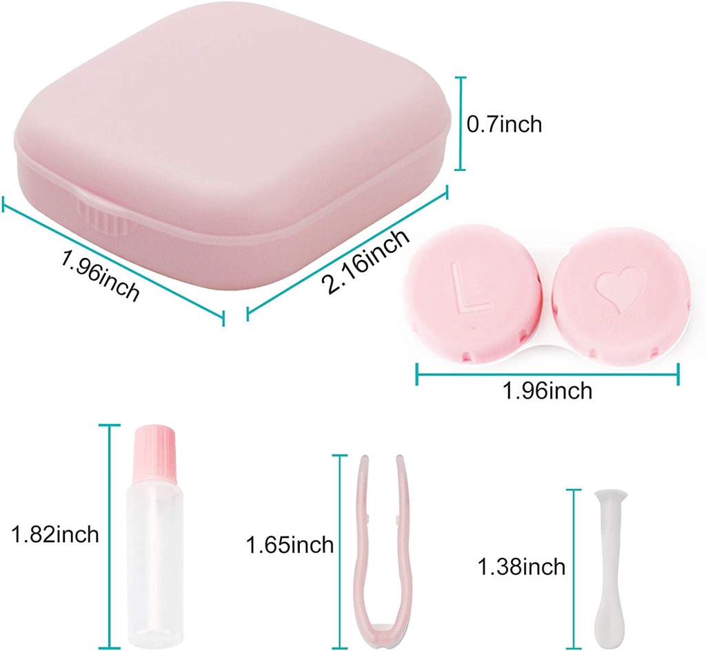 Color Contact Lens Case Set With Mirror, Small Portable Immersion ...