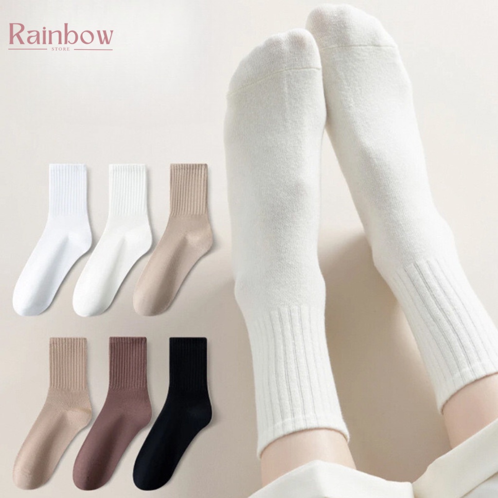 Solid Color Stripes Ankle Socks Women Short Socks School Socks Casual ...