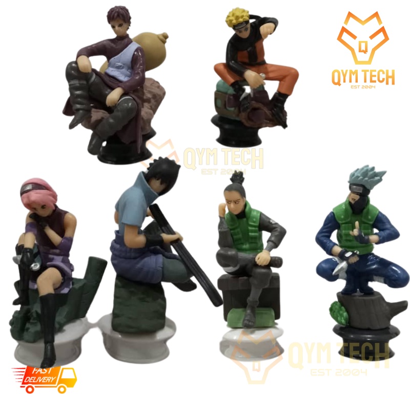 Naruto 6Pcs Sitting Pose Action Figure : Naruto/Kakashi/Sasuke/Gaara ...