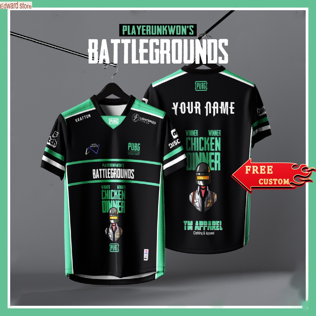 【Edward】[𝐅𝐑𝐄𝐄 𝐂𝐔𝐒𝐓𝐎𝐌 𝐍𝐀𝐌𝐄] PUBG FULL SUBLIMATION JERSEY 2024 NEW DESIGN RETRO COLLAR VIRAL ...