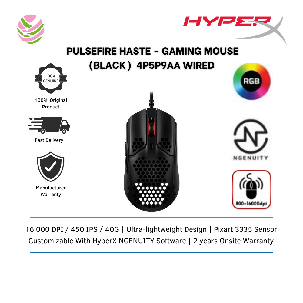 HP HyperX Gaming Mouse Pulsefire Haste 16,000 DPI Wired Gaming Mouse ...
